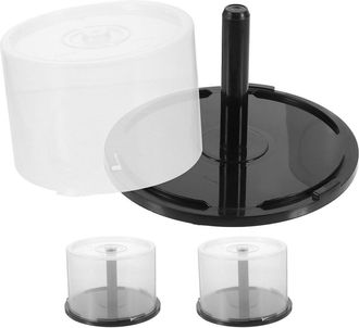 BESPORTBLE MUSISALY 3 St&uuml;ck CD und DVD Aufbewahrungsbeh&auml;lter aus Robustem Kunststoff Leerer Runder Organizer f&uuml;r 50 Discs Kompakt und Stapelbar mit Abdeckung Pla