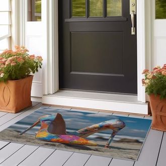 Generic Multicolore Tapis Doux et Moelleux, Mode Talons Hauts Art Tapis Design &agrave; Poil Ras Doux pour Salle &agrave; Manger Chambre Adulte et Ado 140 x 200 cm