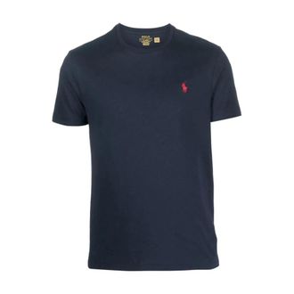 Polo Ralph Lauren Rundhals-T-Shirt mit gesticktem Logo - - Tops - Herren - Schwarzk - S