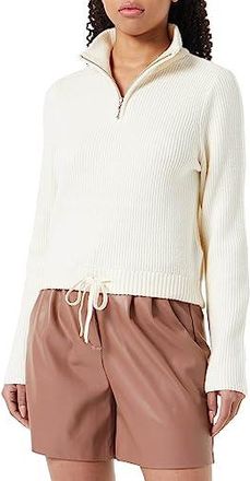 Only Pull Onlfia Ls Zip Col Haut CC KNT pour Femme, Whitecap Gray/Detail:Melange, M