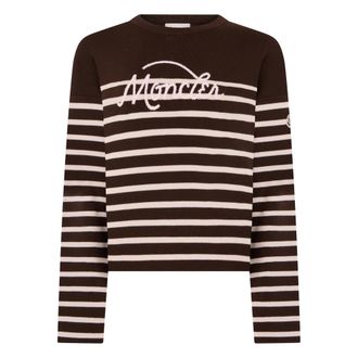Moncler Langarm-Pullover mit Streifen - - Knitwear - Damen - Braun - S