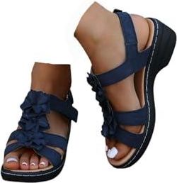 Generic Sandales orthop&eacute;diques pour femme - Bout ouvert - Avec soutien de la vo&ucirc;te plantaire - Sandales compens&eacute;es - Chaussures de marche d&eacute;t&eacute; - Chaussures de
