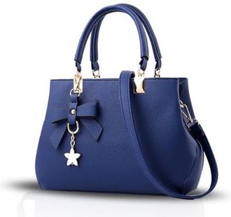 Nicole & Doris Nicole&Doris Femme Sac à Main Sac à bandoulière Bowknot Sacs fourre-Tout Imperméable Sac en Cuir PU Sac Messager Sacs portés épaule Bleu