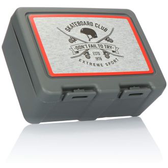 Com-Four Brotdose mit Göffel, 2 praktische getrennte Fächer, ideale Box für Frühstück, Lunch und Snacks in der Schule, Uni und unterwegs (grau)