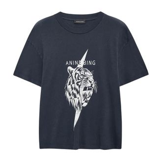 Anine Bing Femme, Tops, Bleu, Taille: 38 FR Wagner Tiger T-Shirt