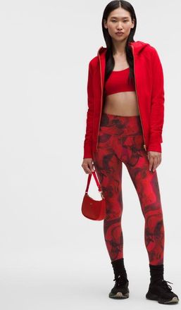 lululemon New Year Align Hose mit hohem Bund f&uuml;r Frauen - 63,5 cm - Gr&ouml;&szlig;e 14 in Lunar Plumes Red Multi