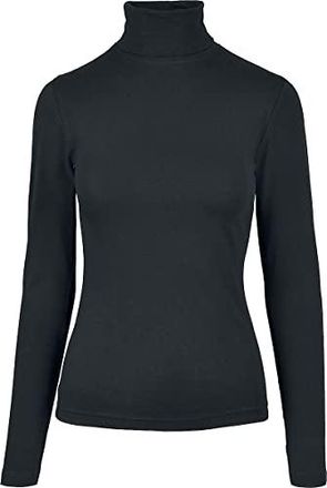 Urban Classics Ladies Basic Turtleneck L/S T-Shirt, Noir, XXL Femme
