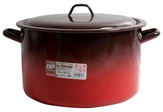 Esmaltaciones la Estrella Feu Esmaltaciones La Droite Estrella Faitout avec couvercle-30 cm 12 L