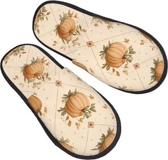 Generic Classiques Pantoufles Citrouille vintage, feuilles d&eacute;rable dautomne Chaussures L&eacute;g&egrave;re Chaussons dint&eacute;rieur pour Homme Int&eacute;rieur Femme M