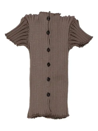 A. Roege Hove cardigan Katrine &agrave; design nervur&eacute; - Marron