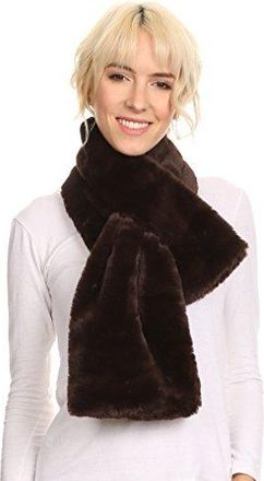 Sakkas 16112 - Malen long Rectangle en fausse fourrure chaude de Wrap Furry mous autour Loophole Scarf - Brown - OS
