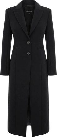 Patrizia Pepe Manteau long en m&eacute;lange de laine - Femme - Manteaux - Noir - Taille: 40 FR