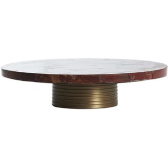 Light & Living Light&living - Sceau sur pied belo en agate rouge avec bronze antique - &Oslash;35x8 cm