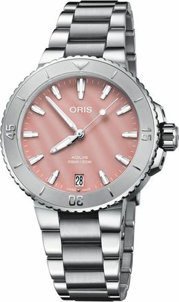 Oris Aquis Date 36,5mm Rot Perlmutt Damenuhr 01 733 7770 4158-07 8 18 05P