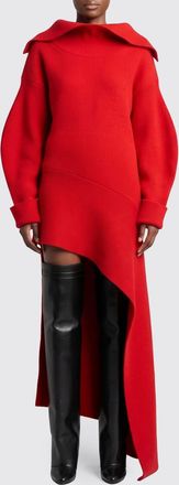 Givenchy Langes asymmetrisches Strickkleid aus Wolle und Kaschmir mit Ballon&auml;rmeln