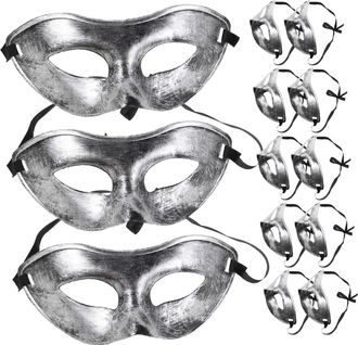 Pretyzoom 15 St&uuml;ck Herren Maskenmaske Halbaugenmaske Karnevals Partymaske Kunststoff Maskenmaske Karnevalsmaske Abschlussballmaske Partymasken Maske Halbgesicht