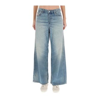 Diesel Femme, Jeans, Bleu, Taille: W27 Pantalon Cargo Taille Haute &agrave; Jambes Larges