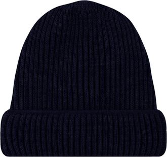 Hanseheld Strickm&uuml;tze Rippstrick 100% Schurwolle (Merino) - Marine blau | Basic | Umschlag | Weich | gerippt | Strick 100% Wolle (Merino) | Mulesingfrei | Made 