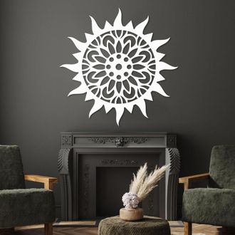 Generic Schwarzes Wandbild aus Metall mit Sonnenstrahlmotiv, Wanddekoration aus Metall f&uuml;r Wohnzimmer, Schlafzimmer, Terrasse, Moderne Skulptur mit Sonnenstra