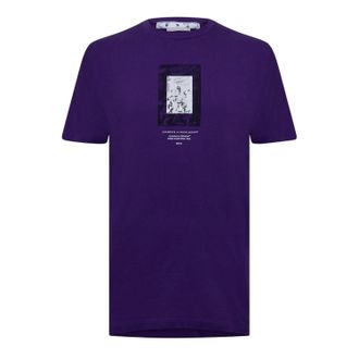 Off-white Off White - T-Shirt f&uuml;r Herren, Baumwolle, Regul&auml;r, kurz&auml;rmlig (Violett)