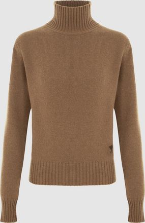 Ami Pull Col Cheminée Ami de Coeur Noisette
