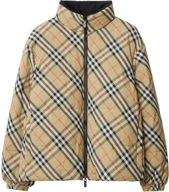 Burberry Wendbare Steppjacke mit Karo - Nude