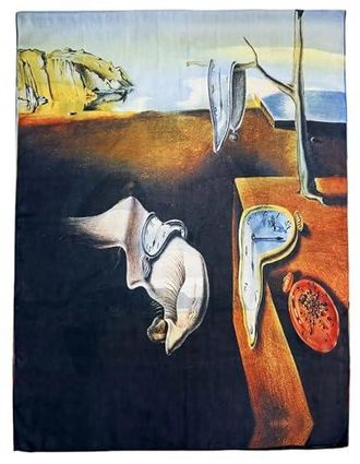 GFM &Eacute;charpe d&eacute;t&eacute; en soie m&eacute;lang&eacute;e pour femme ou peinture (VSLK), R&eacute;versible-Dali, L