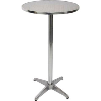 Hhg Alu-Stehtisch + Bistrotisch, h&ouml;henverstellbar 70/110cm, &Oslash;=60cm klappbar