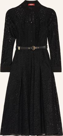 Max Mara Max Mara Studio Hemdblusenkleid Ricordo Aus Spitze schwarz