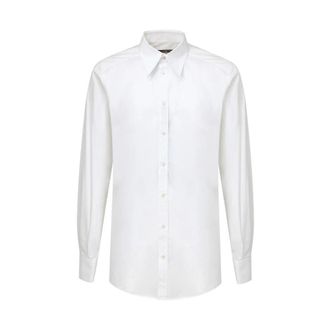 Dolce & Gabbana Langarm Popeline Hemd - - Shirts - Herren - Wei&szlig; - L