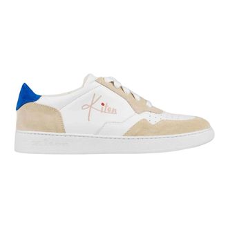 Kiton Homme, Chaussures, Beige, Taille: 41 EU Baskets en cuir avec empi&egrave;cements en daim