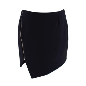 Nicholas Black Bonded Asymmetric Zipped Mini Skirt Size XS
