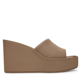 Calvin Klein Pantoletten Calvin Klein Wedge 70 Sndl Canv Mg HW0HW03134 Beige