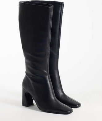 Steve Madden bottes montantes &agrave; bout pointu et talon carr&eacute; noir