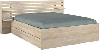 Vente-Unique Bett mit Stauraum - 160 x 200 cm - Holzfarben - TENALIA II