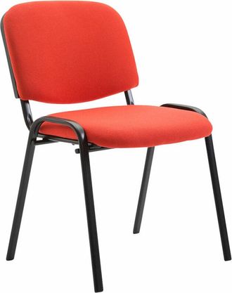Clp Chaise de visiteur idéale pour la salle dattente empilable en différentes couleurs tissu colore : Rouge