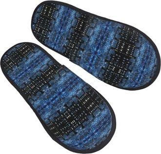 Generic Pantoufles De Maison Le Binaire Bleu Cozy Pantoufles DHiver Doux Chaussons Maison Pour Voyage H&ocirc;tel Homme L