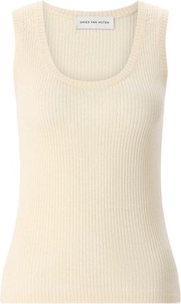 Dries Van Noten Femme, Tops, Beige, Taille: 38 FR D&eacute;bardeur c&ocirc;tel&eacute; sans manches