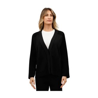 Alpha Studio Strickjacke mit Taschen im klassischen Stil - - Knitwear - Damen - Schwarzk - S