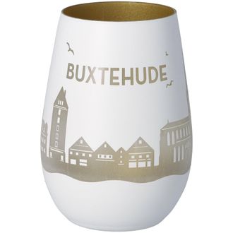 Goodtimes Windlicht Buxtehude Skyline (Weiß & Gold)