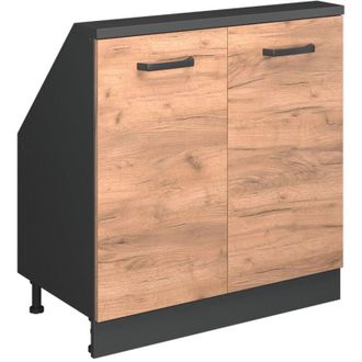 Vicco Armoire sous pente de toit Rion, Anthracite/ch&ecirc;ne dor&eacute;, avec 2 portes, Vicco