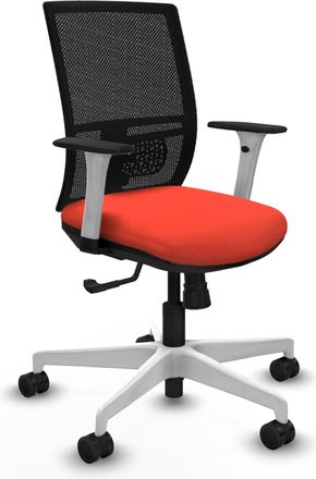 Piqueras y Crespo Computerstuhl mit R&uuml;ckenlehne und schwarzen Armlehnen, h&ouml;henverstellbare Lendenwirbelst&uuml;tze, mit 4 Positionen und Schneideschaum, Schwarz/Dunkelorange