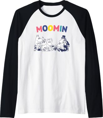 Moomin Mumin-Familie Regenbogen Text Raglan