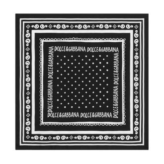 Dolce & Gabbana Homme, Accessoires, Noir, Taille: ONE Size Bandana Print Silk Scarf