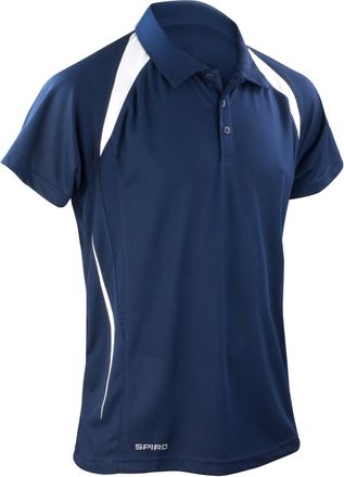 Spiro Result Cool-Dry Funktions-Poloshirt Team Spirit S177M, Farbe:Navy/White;Größe:XXL