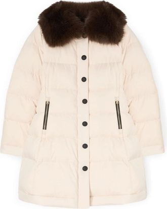 Motivi Femme, Manteaux, Blanc, Taille: 44 FR Longue Doudoune à Col Montant