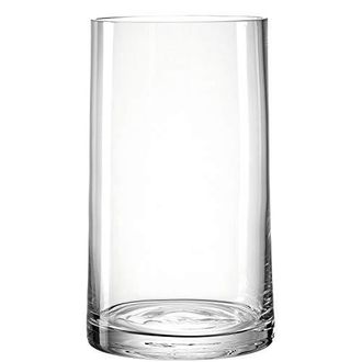 Leonardo Leonardo Novara Glasvase in modernem Design, zylinderf&ouml;rmige Deko-Vase, elegantes Windlicht aus Glas f&uuml;r Kerzen, H&ouml;he: 26 cm, Durchmesser 15 cm, 01862