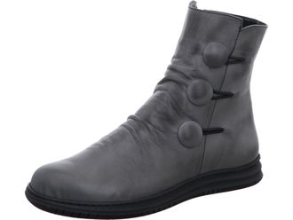 Gemini Damen Stiefelette aus Leder in Geraffter Optik mit Kn&ouml;pfen 337072-02, Gr&ouml;&szlig;e:41 EU, Farbe:Grau