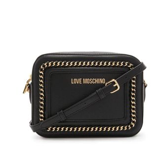 Love Moschino Femme, Sacs, Noir, Taille: ONE Size Sac bandouli&egrave;re en similicuir avec cha&icirc;ne