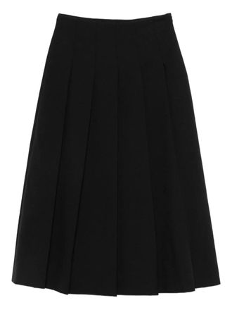 R&oacute;he jupe mi-longue &agrave; design pliss&eacute; - Noir